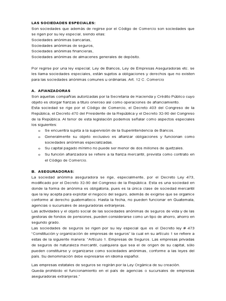 Las Sociedades Especiales | PDF | Seguro | Bolsa