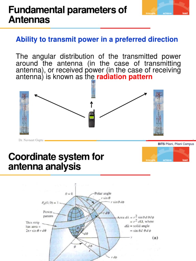 Fundamental Parameters of Antennas: Ability To Transmit Power in A Preferred Direction | PDF ...