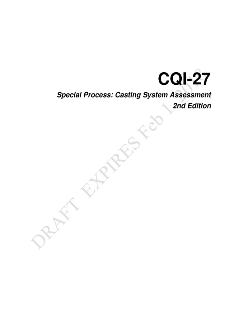 CQI-27 Stakeholder Review Final | PDF | Casting (Metalworking) | Business Process