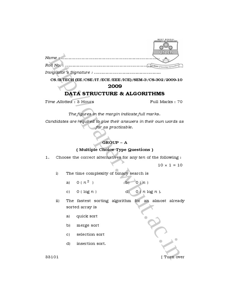 HT TP: //qpa Pe R.W But .Ac .In: 2009 Data Structure & Algorithms | PDF | Discrete Mathematics ...