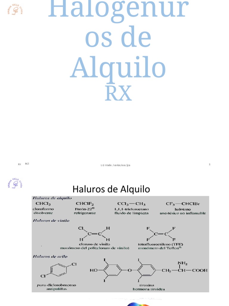 1.halogenuros de Alquilo PDF | Química Orgánica | Química