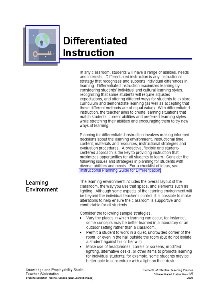 Differentiated Instruction | PDF | Differentiated Instruction | Teachers