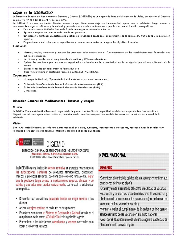 Qué Es La DIGEMID | PDF