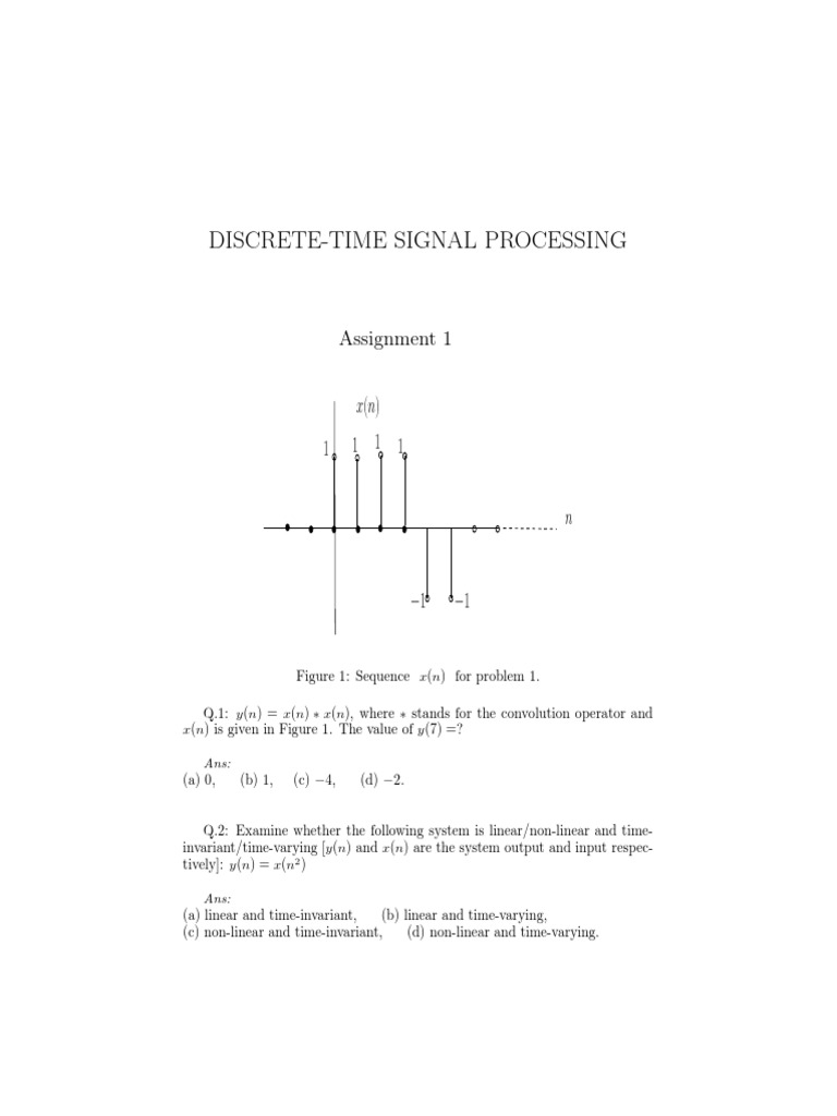 Discrete-Time Signal Processing: Assignment 1 | PDF