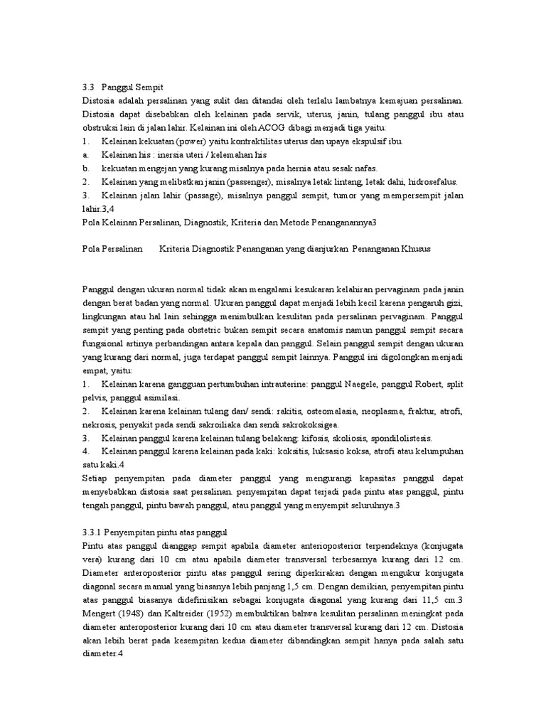 Makalah Panggul Sempit | PDF