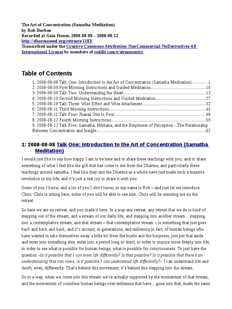 Art of Concentration PDF | Download Free PDF | Meditation | Vipassanā