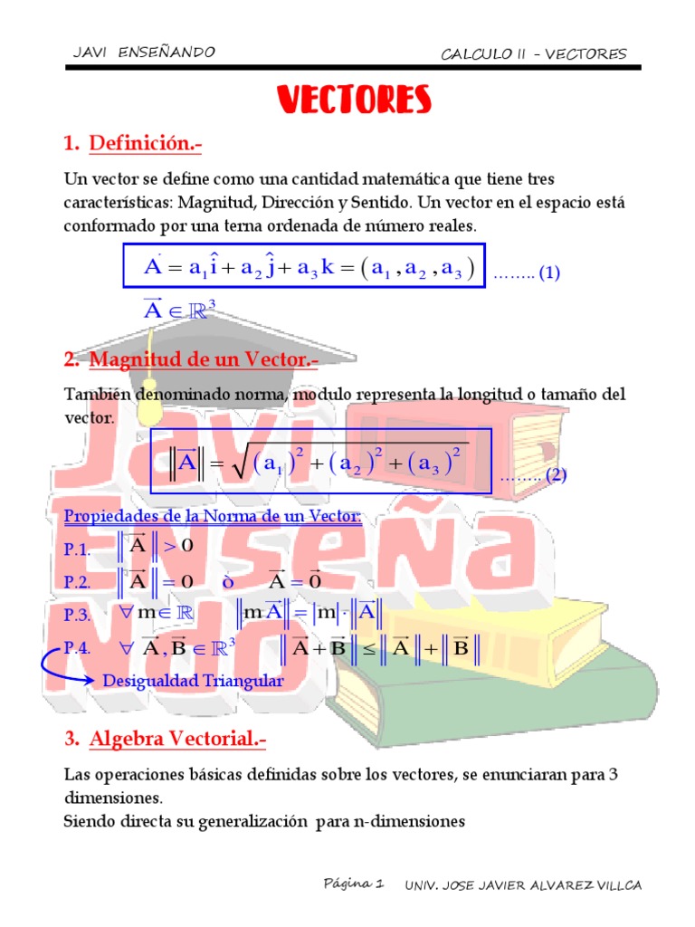 Tema 1 - Vectores PDF | PDF | Espacio vectorial | Vector Euclidiano