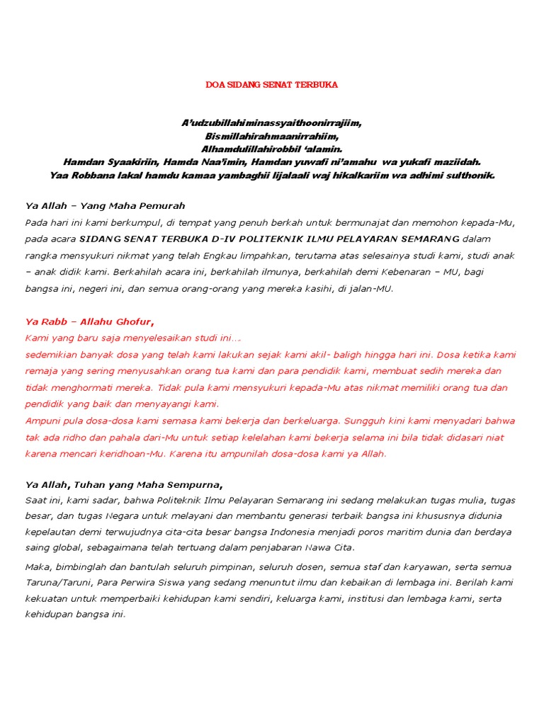Doa Wisuda | PDF | Kajian Bahasa Asing | Agama & Spiritualitas