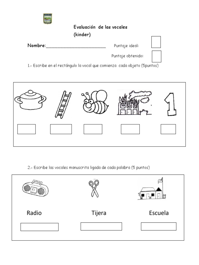 Evaluación de Las Vocales