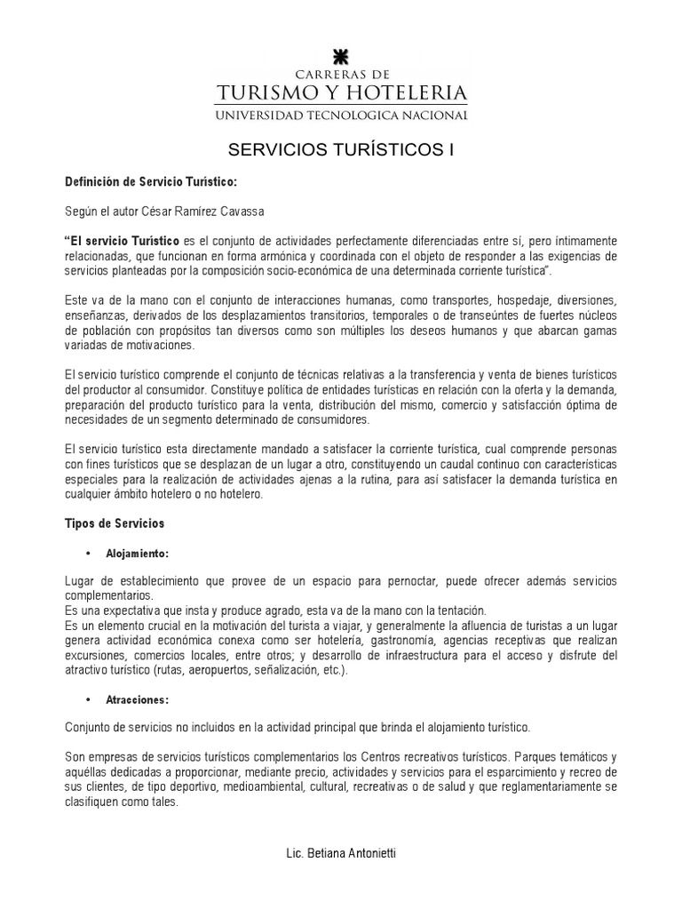 Servicios Turísticos COMPLEMENTARIO | PDF | Agencia de viajes | Turismo