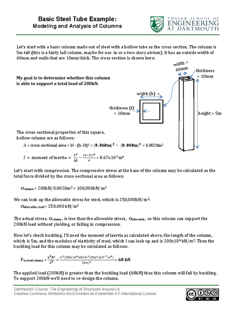 Basic Steel Column Handout PDF | PDF