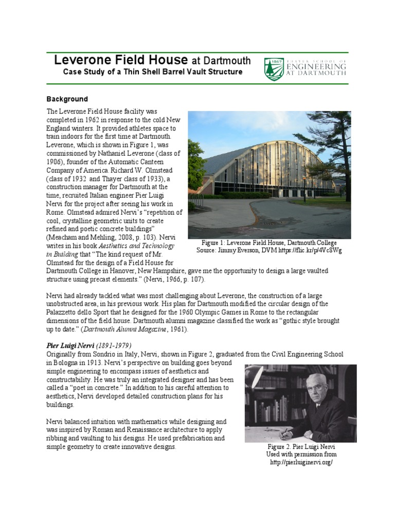 Leverone Field House Case Study | PDF | Vault (Architecture) | Buckling