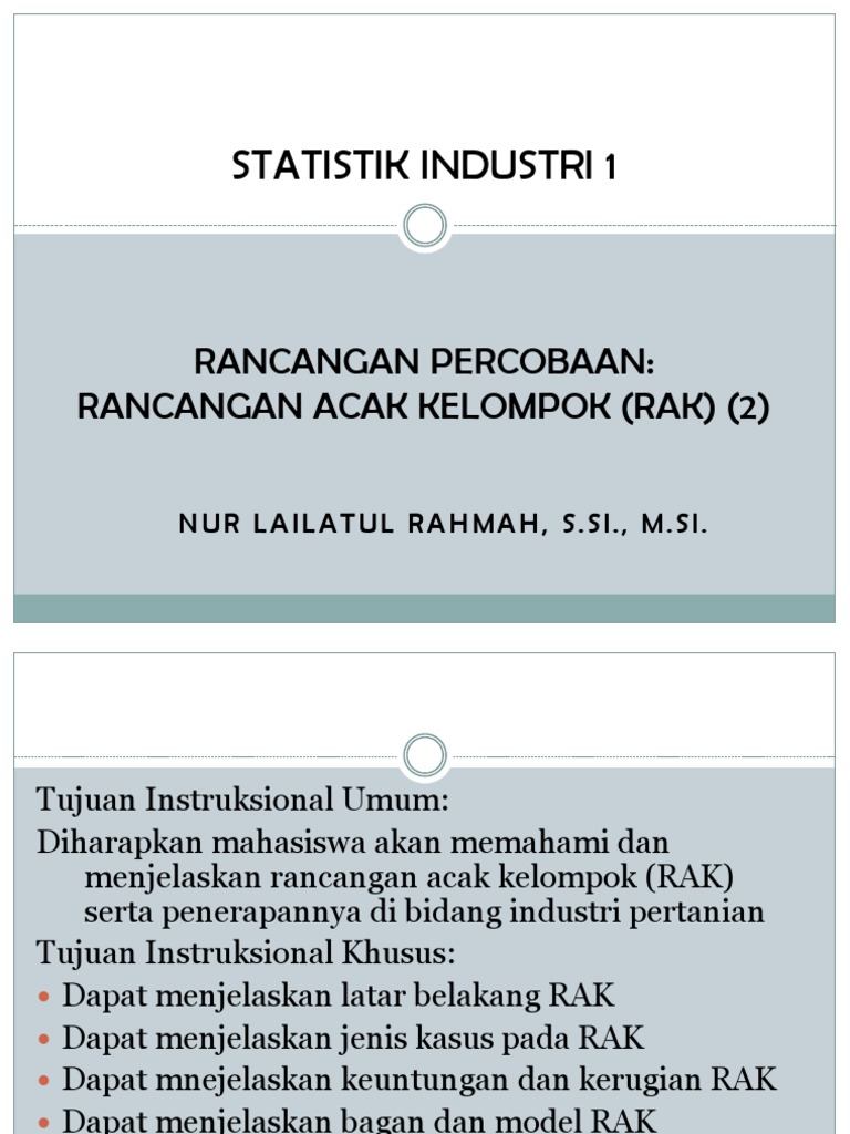 Modul 10 II Rancob Rancangan Acak Kelompok 2 | PDF | Metode & Bahan ...