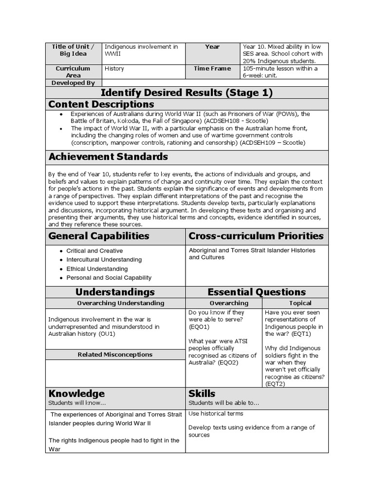 Indigenous Lesson Plan | PDF | Indigenous Australians | Australia