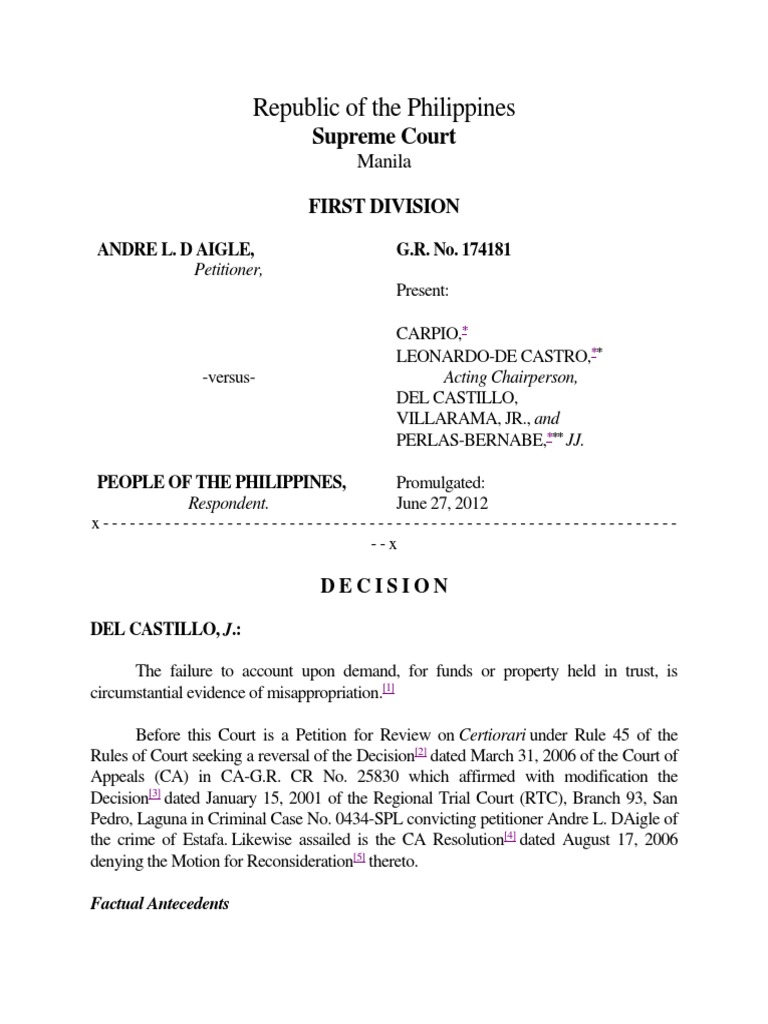 Republic of The Philippines: Supreme Court | PDF | Burden Of Proof (Law ...