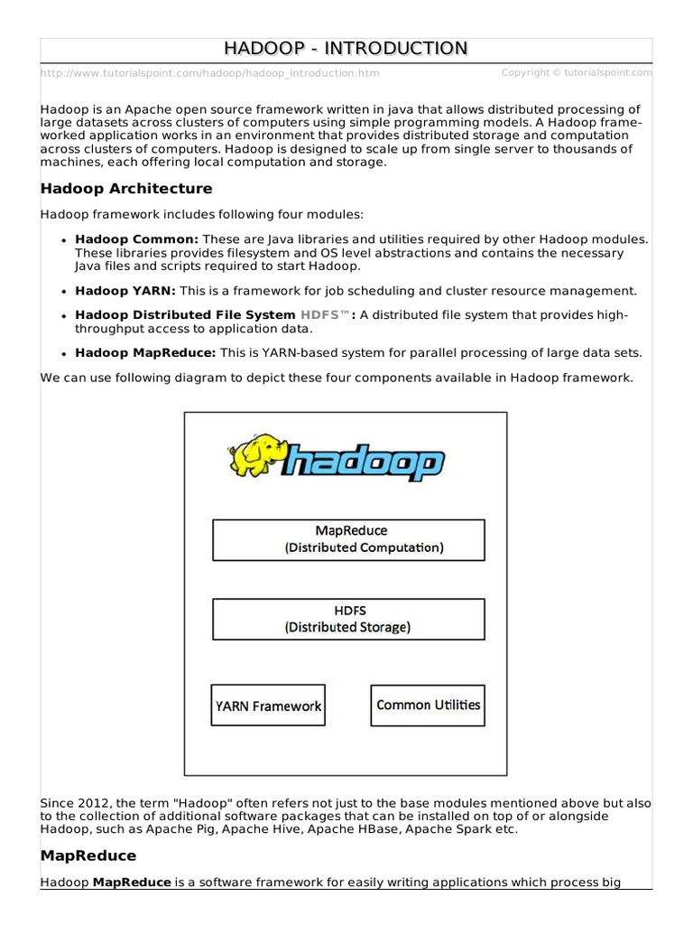 Hadoop Introduction PDF | PDF | Apache Hadoop | Map Reduce
