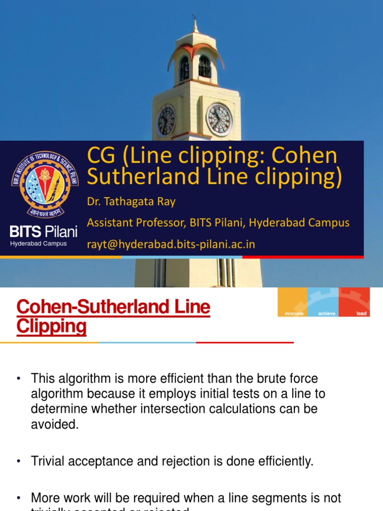 CG (Line Clipping: Cohen Sutherland Line Clipping) : BITS Pilani | PDF ...