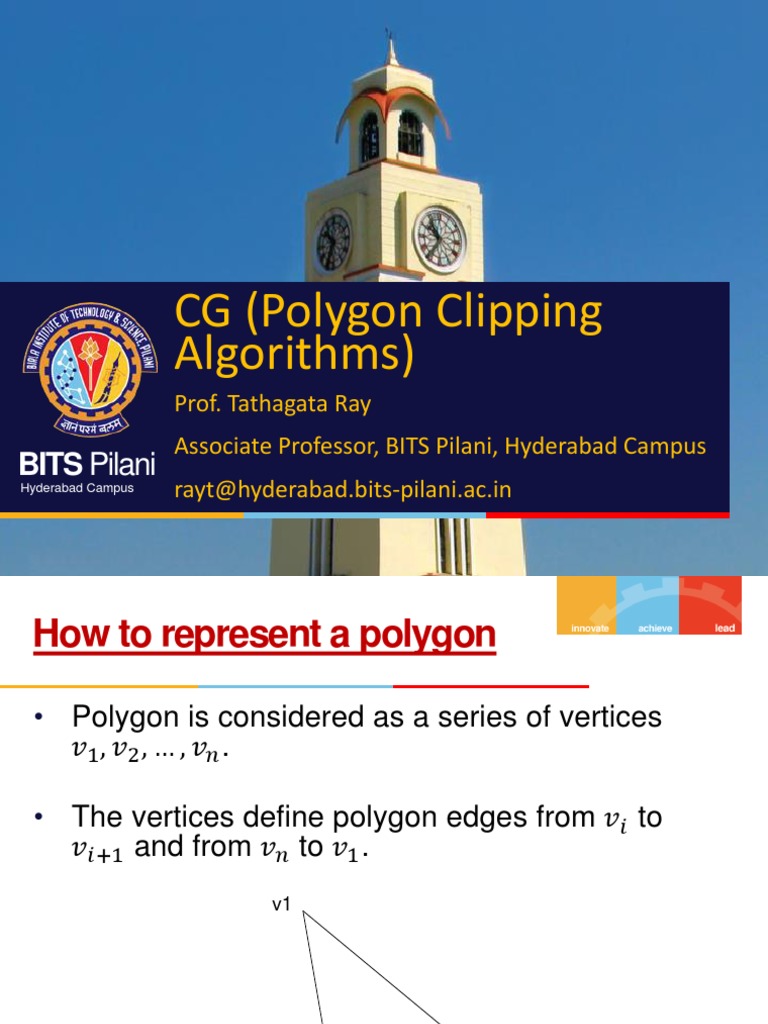 CG (Polygon Clipping Algorithms) : BITS Pilani | Download Free PDF | Vertex (Geometry) | Polygon