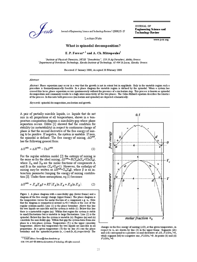 Spinodal Decomposition PDF | PDF | Nucleation | Phase (Matter)