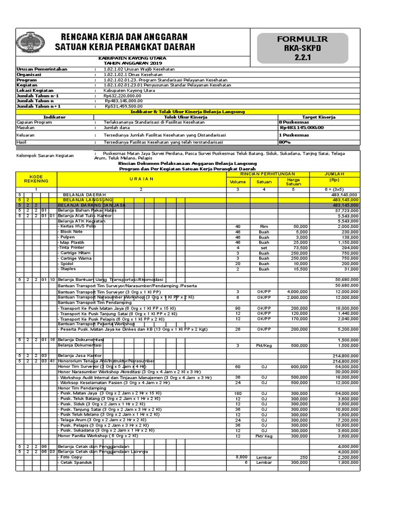 Rka Seksi Yankes Dan SDK 2019 Dak Non Fisik | PDF