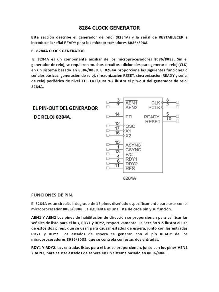 Generador de Reloj 8284A para 8086/8088 | PDF | Electrónica ...