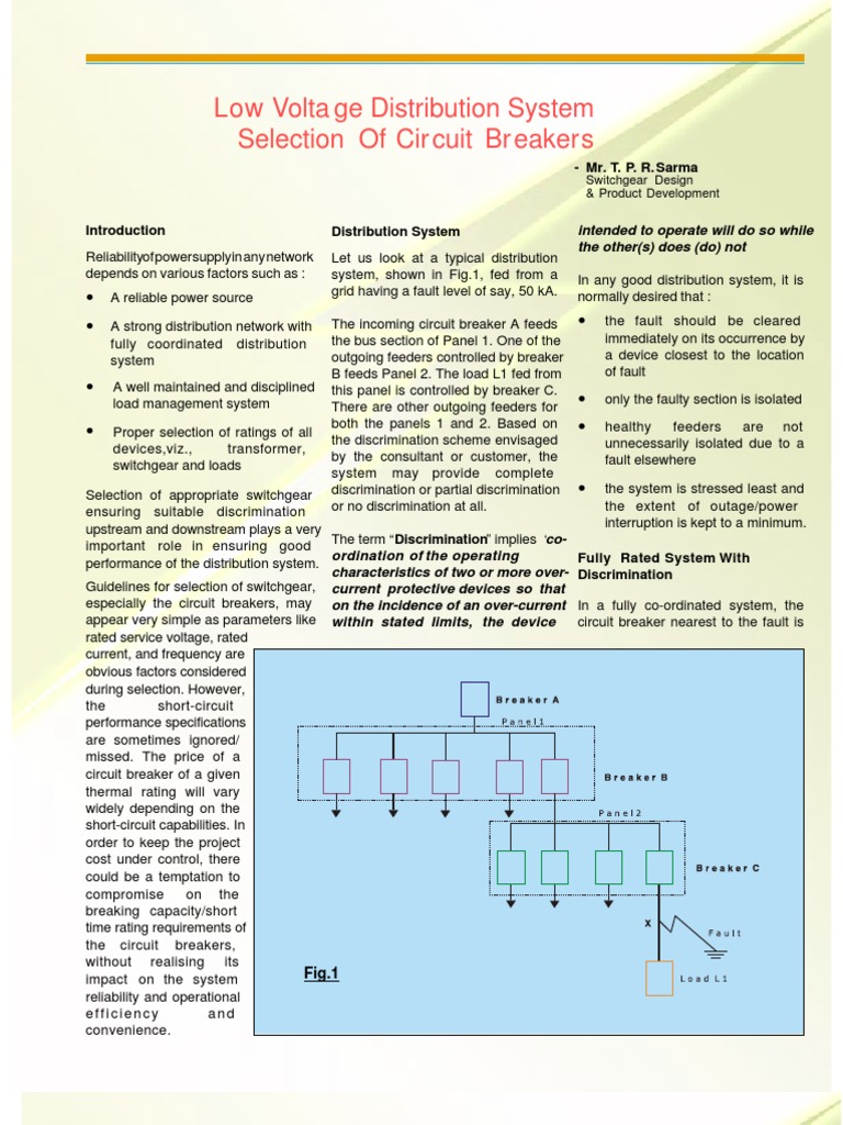 Circuit Breaker Cascading | PDF | Reliability Engineering | Electrical ...
