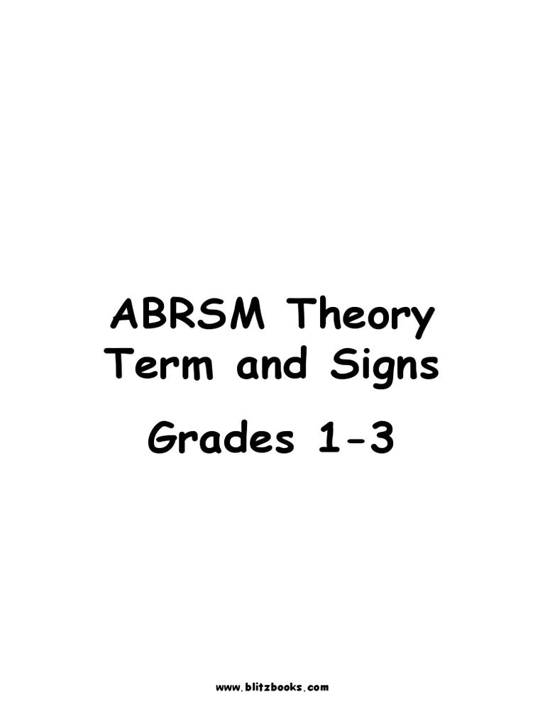 ABRSM Terms and Signs | PDF | Tempo | Rhythm And Meter