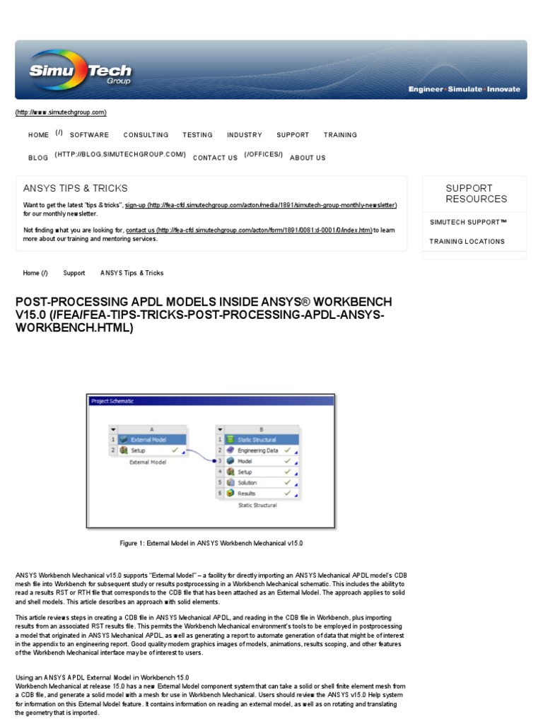 Post-Processing APDL Models Inside ANSYS® Workbench v15 | PDF | Finite ...
