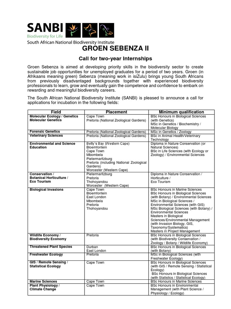 Groen Sebenza II Advert - October 2018 | PDF | Bachelor Of Science ...