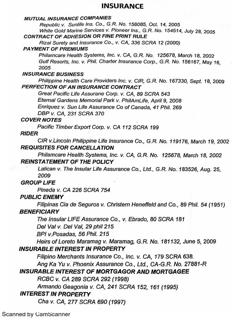 Insurance Outline | PDF