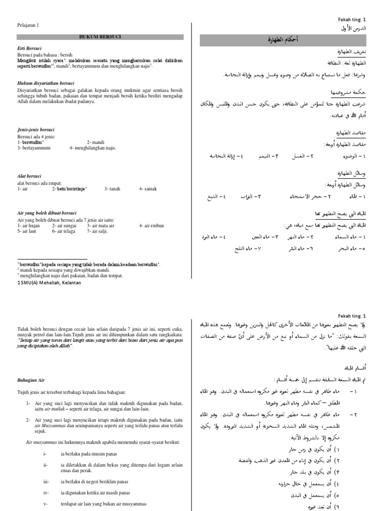Fekah Tingkatan 1 | PDF