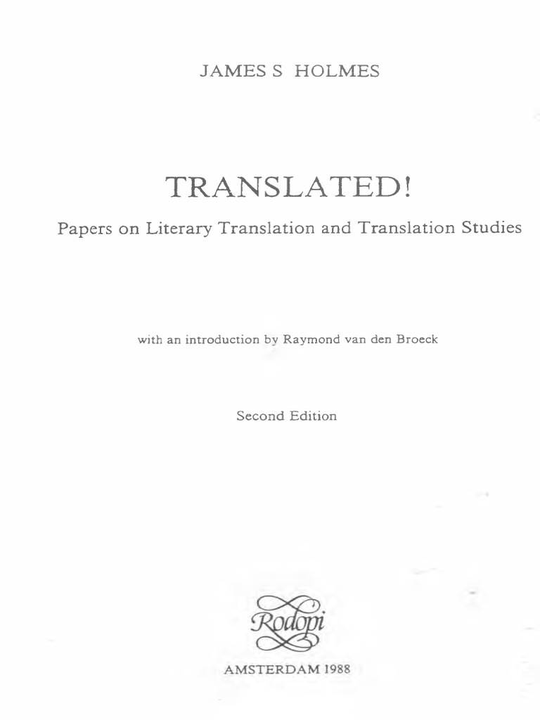 Holmes Describing Literary Translation | PDF | Translations ...