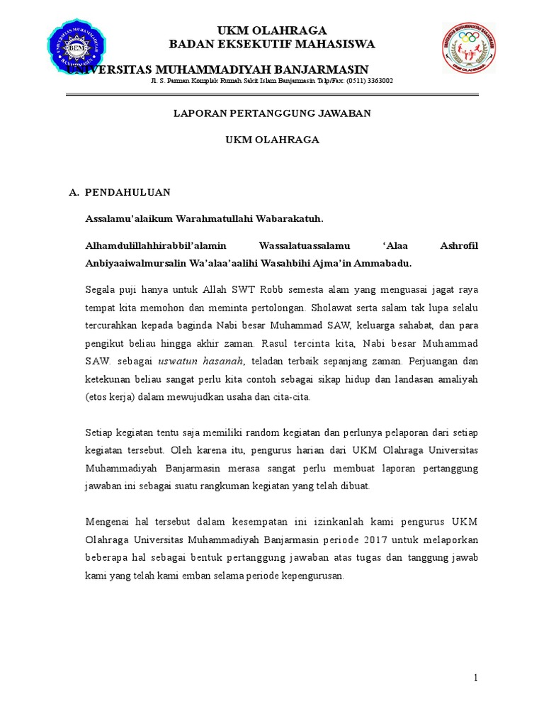 LPJ Ukm Olahraga | PDF