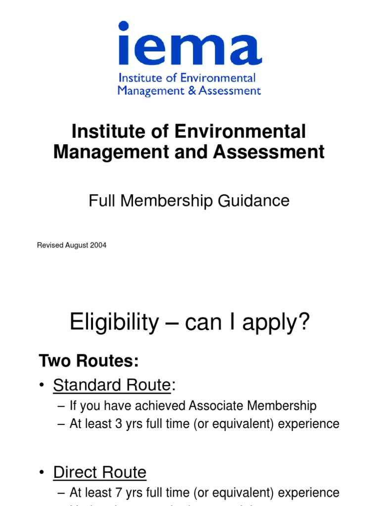 IEMA Full Membership: Requirements, Benefits and Application Process ...