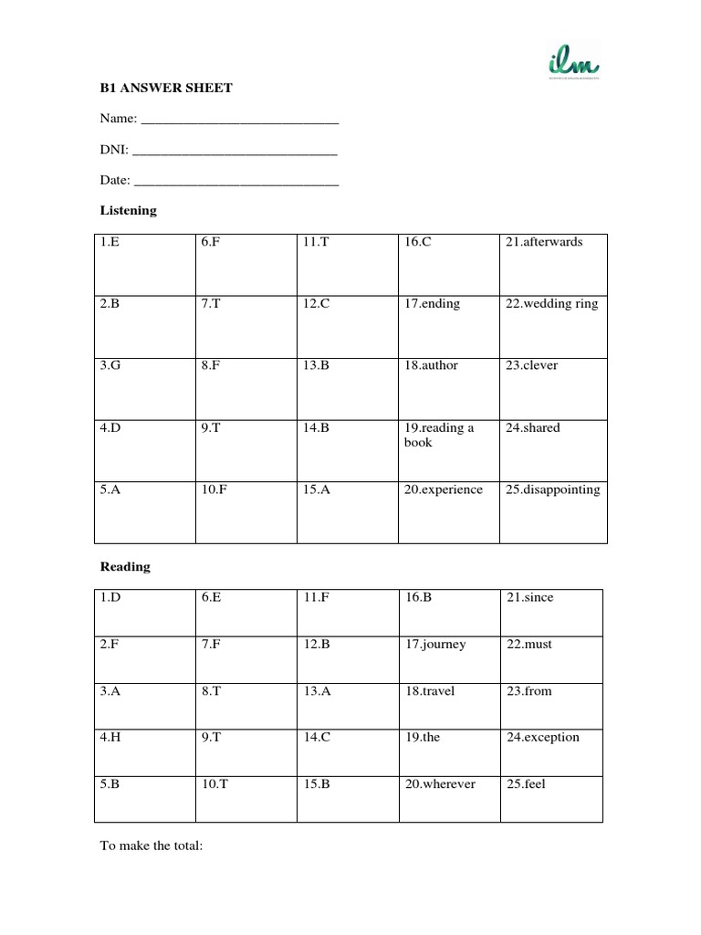 B1 Key | PDF