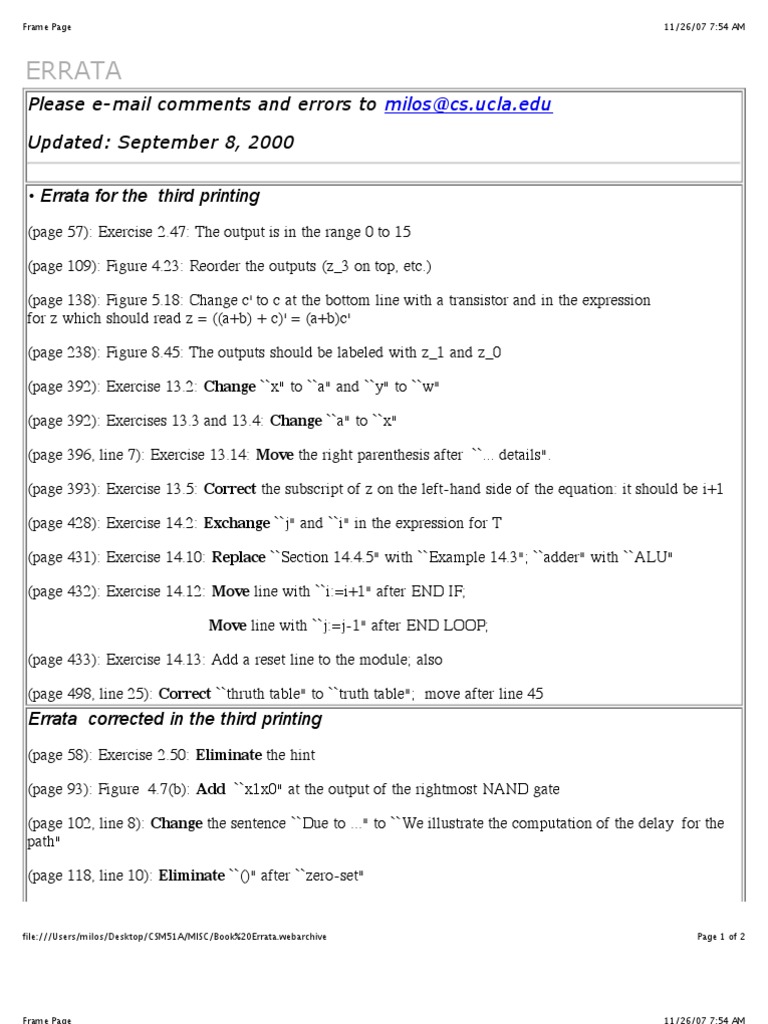 Errata | PDF | Computer Engineering | Computing