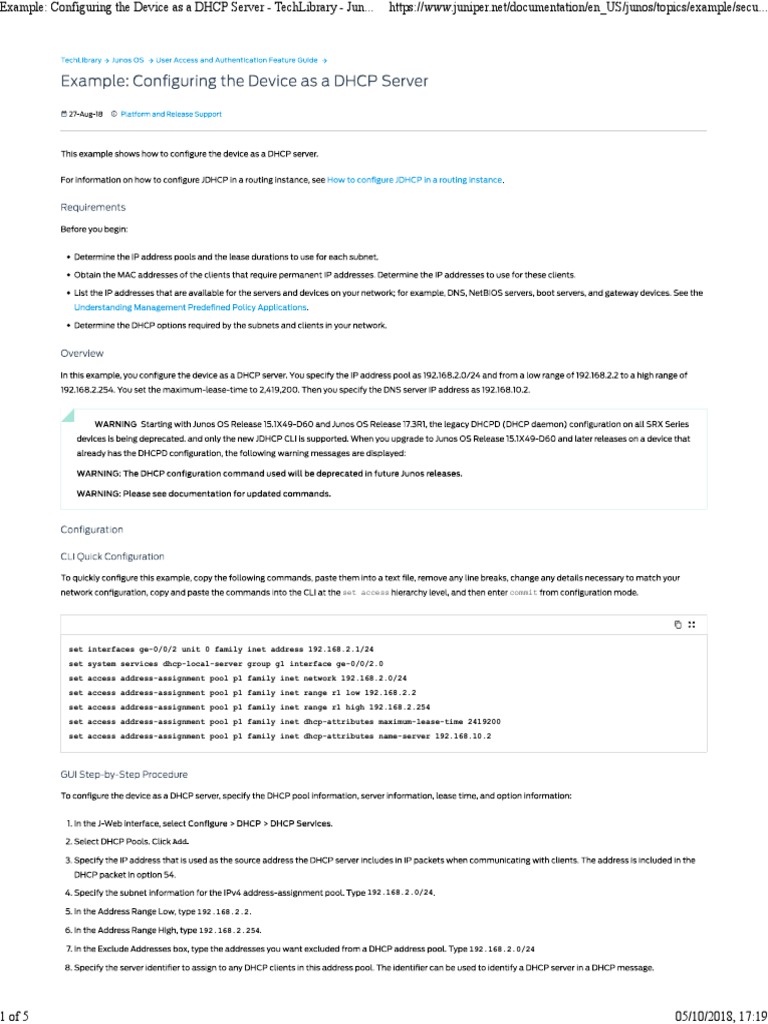 DHCP Server | Download Free PDF | Network Service | Wide Area Network