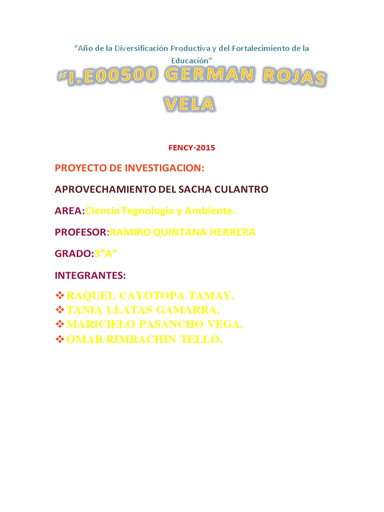 Sacha Culantro | PDF | Plantas | Botánica