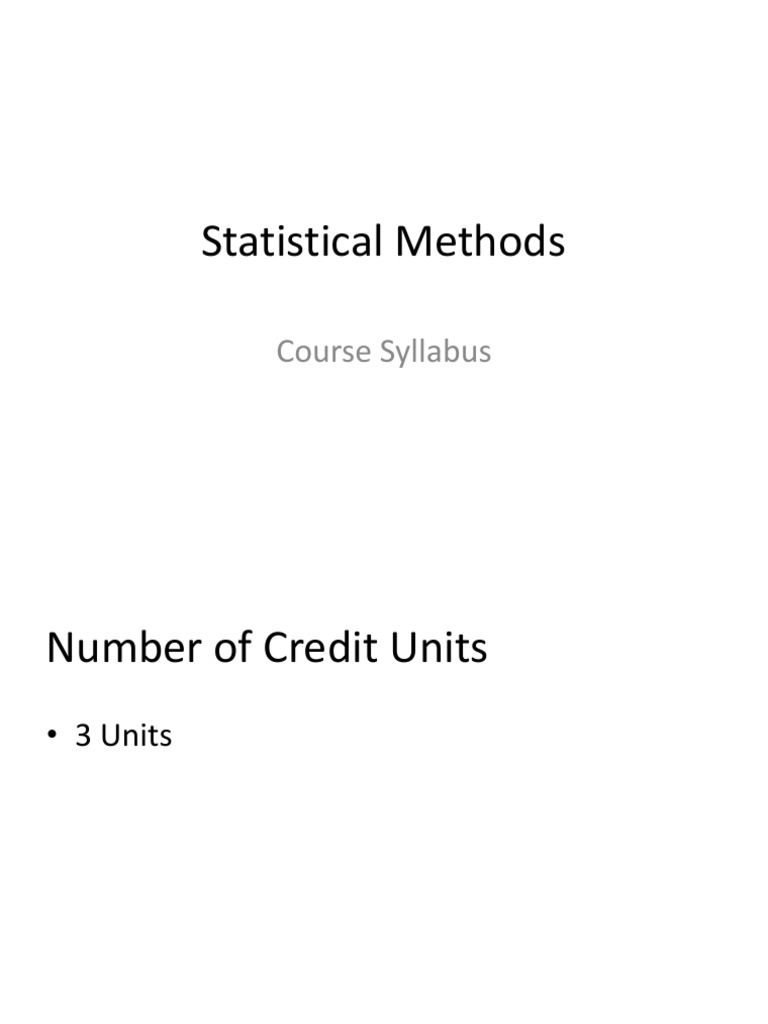 Statistical Methods Course Syllabus | PDF | Normal Distribution ...