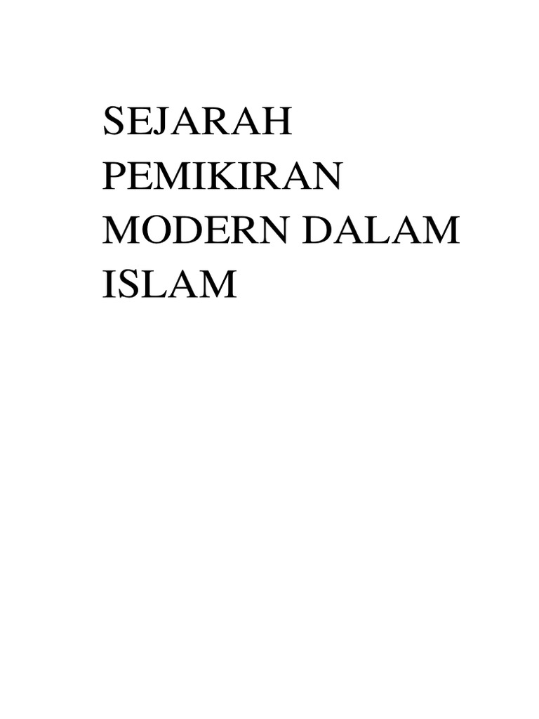 Sejarah Pemikiran Modern Dalam Islam | PDF | Perjalanan | Sejarah