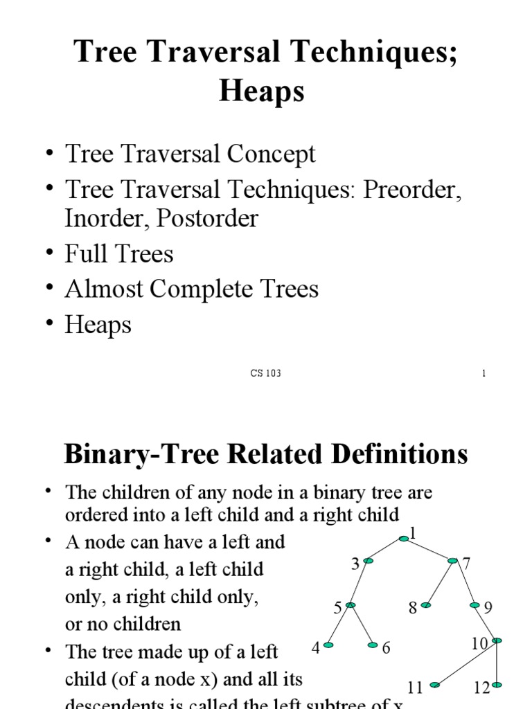 Tree Traversal Techniques Heaps | PDF | Algorithms And Data Structures ...