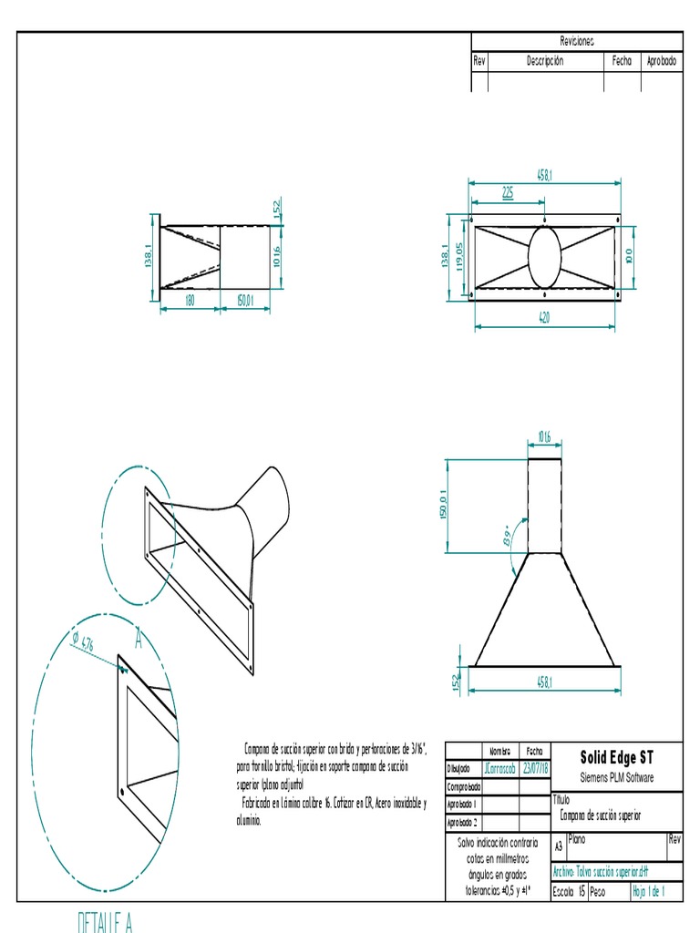 Campana de Succión Superior en SolidWorks | PDF | Rieles | Materiales ...