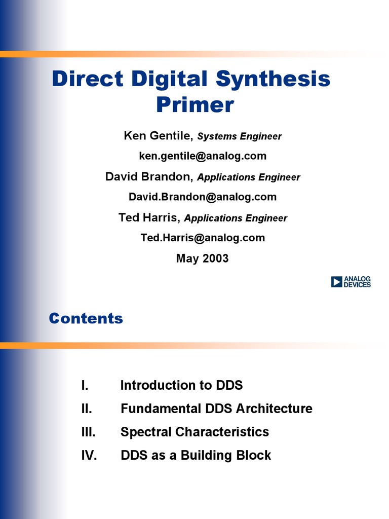 Direct Digital Synthesis | PDF | Modulation | Digital To Analog Converter