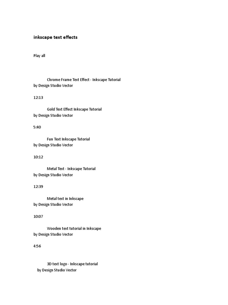 Inkscape Text Effects | PDF