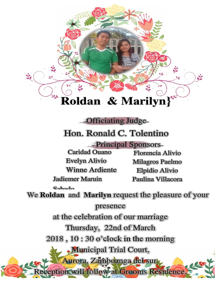 Roldan & Marilyn: Hon. Ronald C. Tolentino | PDF