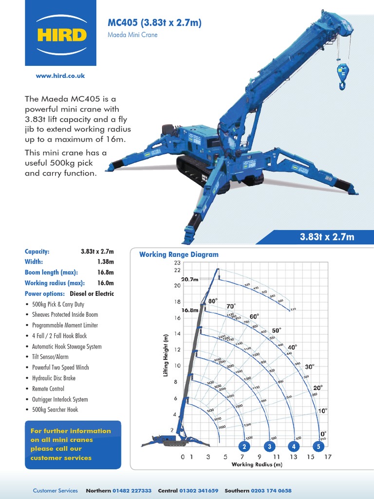 Hird-Maeda Mc405 Spider Mini Crane | PDF | Crane (Machine) | Engines