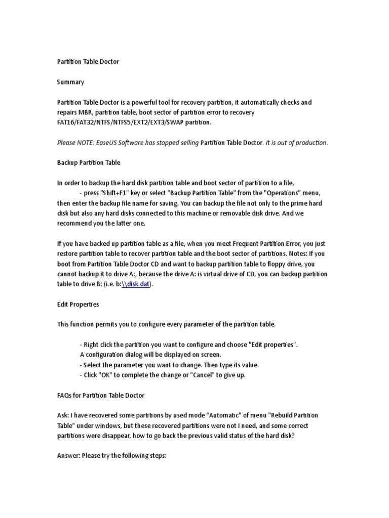 Partition Table Doctor | PDF | Booting | Bios