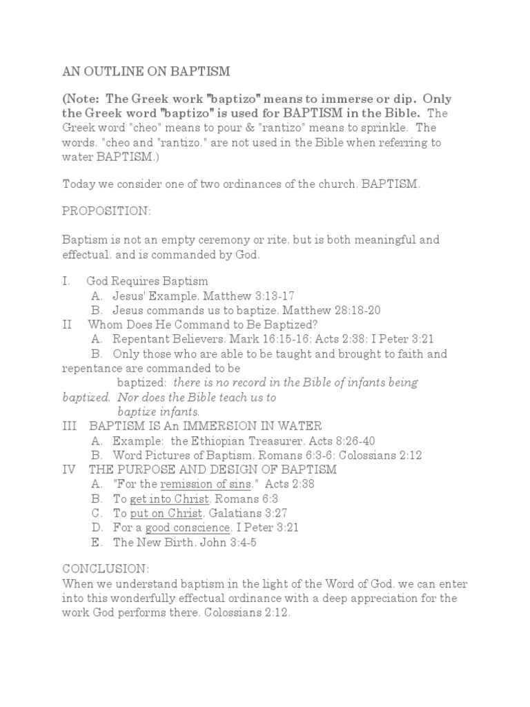 Understanding Biblical Baptism | PDF