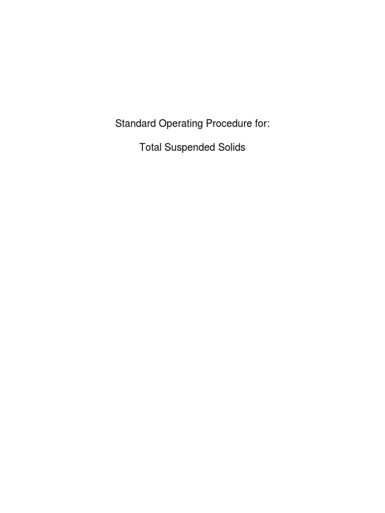 Apha Total Suspended Solids Procedure White Paper PDF | PDF ...