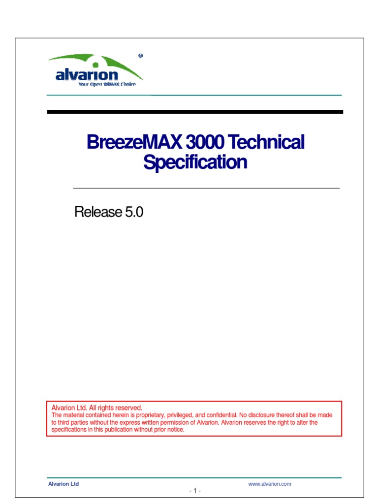 Datasheet Alvarion BreezeMAX Ver 3 5 | PDF | Ieee 802.11 | Voice Over Ip